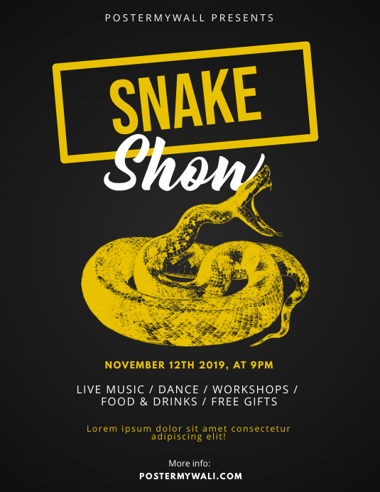 Snake Show Flyer Design Template | PosterMyWall