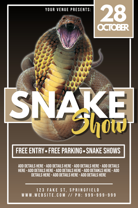 Snake Show Poster Template | PosterMyWall