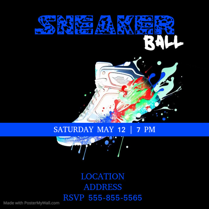 Plantilla de SNEAKER BALL EVENT FLYER BLACK | PosterMyWall