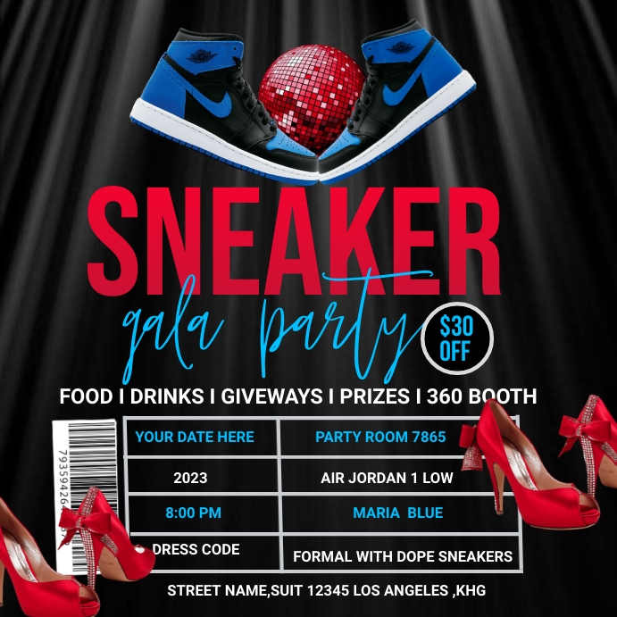 sneaker ball flyer Template | PosterMyWall