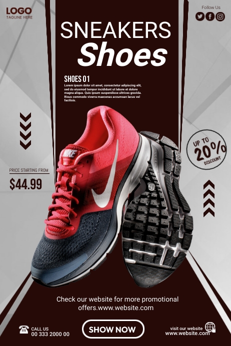 Sneaker Shoes Ads Template | PosterMyWall