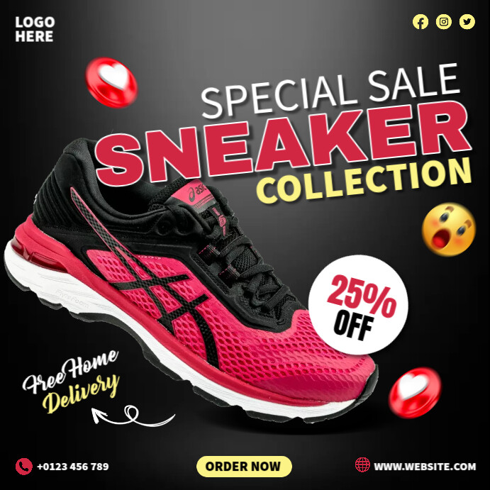 Sneakers Ads Template | PosterMyWall