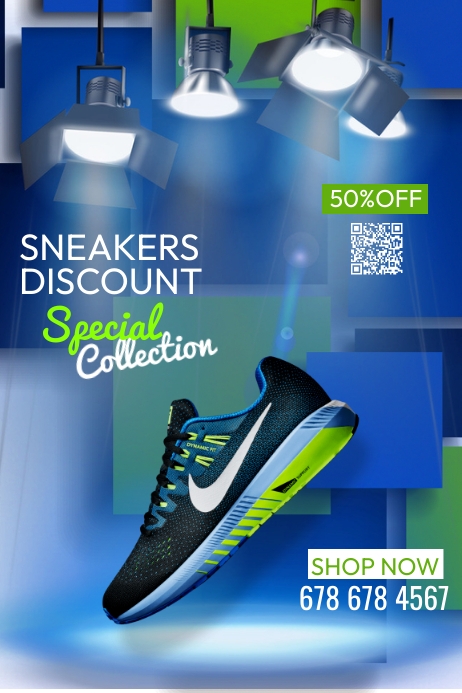 Sneakers discount, poster Template | PosterMyWall