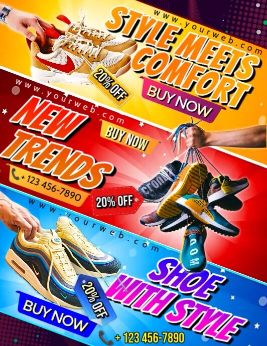 Sneakers Modern Style Flyer Template | PosterMyWall