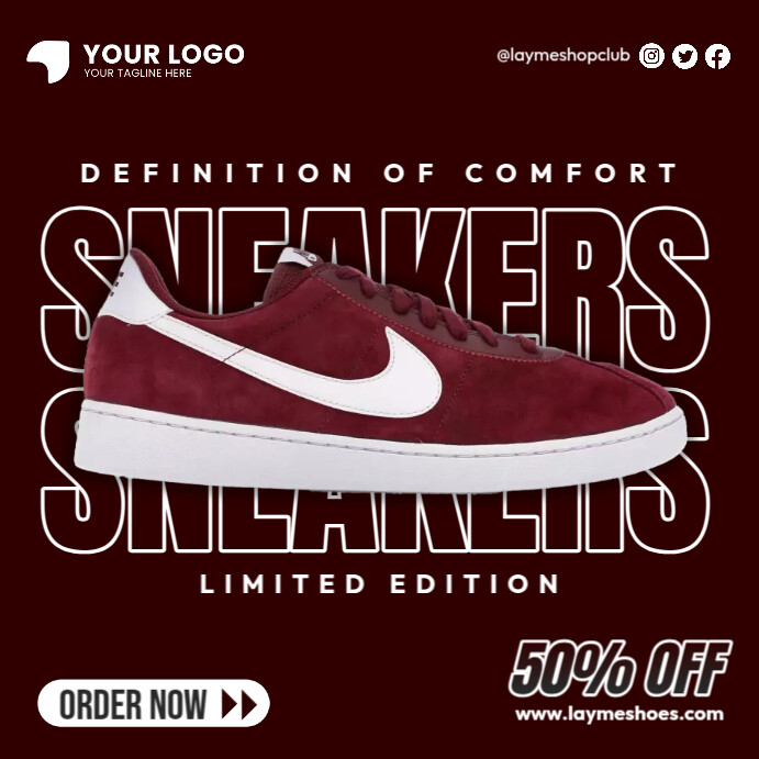 Sneakers Square Ads Template | PosterMyWall