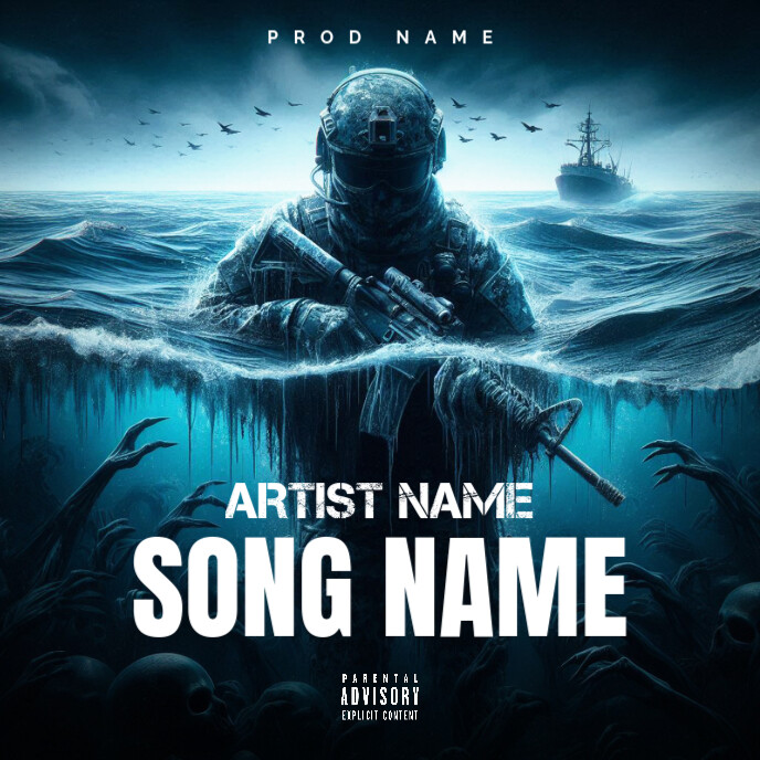 Sniper In Sea Album Cover Template | PosterMyWall