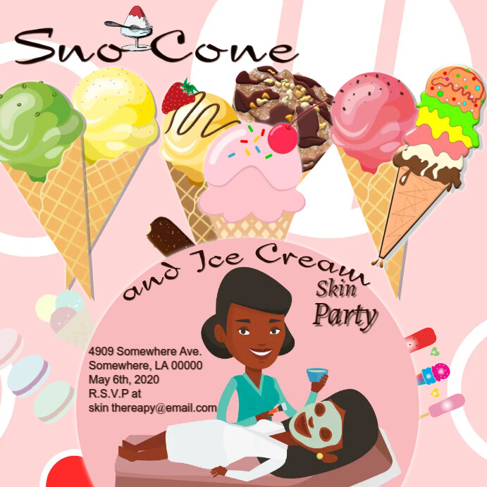 Copy of Sno Cone and Ice Cream Party | PosterMyWall