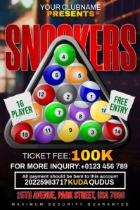 Snookers Tournament Ads Template | PosterMyWall
