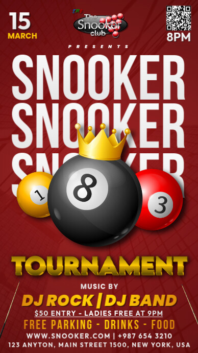 Snooker Tournament Template | PosterMyWall