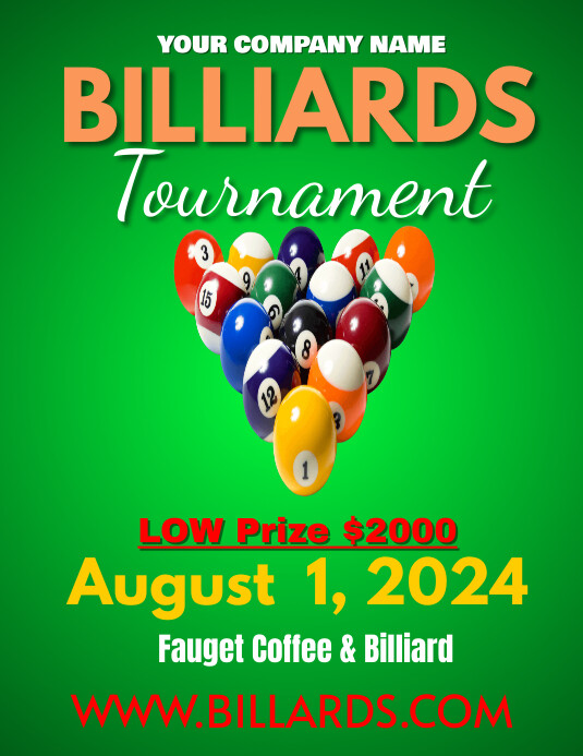 Snooker Tournament Flyer (us Letter) Template | PosterMyWall