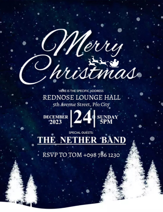 Snow Christmas Invitation Template | PosterMyWall