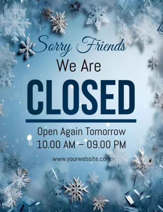 snow day closure post closed for winter Template | PosterMyWall