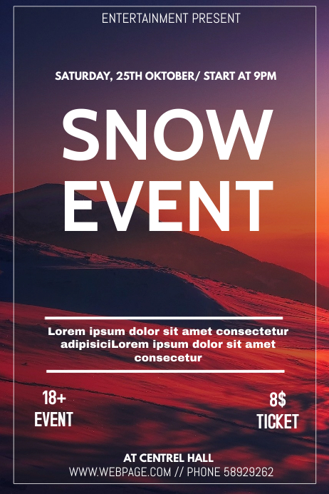 Snow event flyer template | PosterMyWall