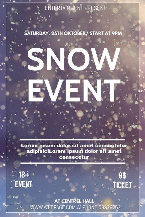 เทมเพลตการ Snow Event Flyer | PosterMyWall