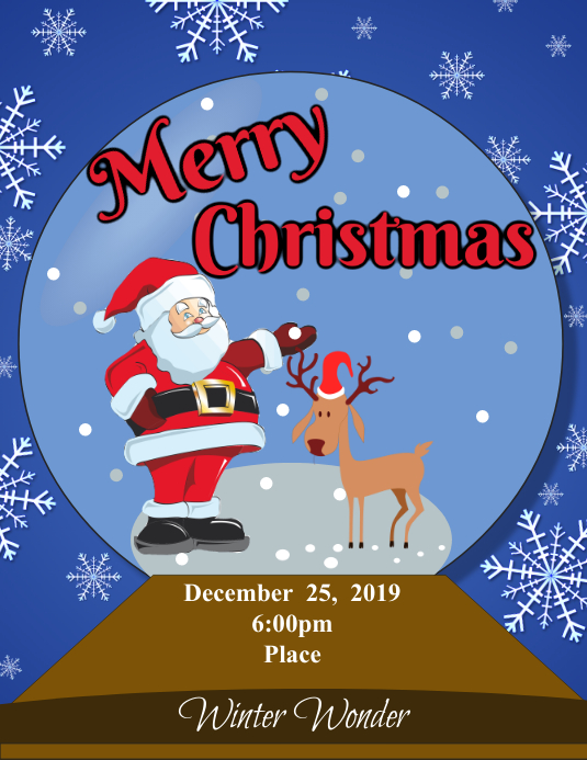 Snow Globe Santa Template | PosterMyWall