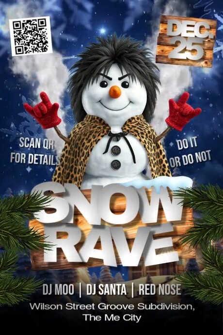 Plantilla de Snow Rave | PosterMyWall