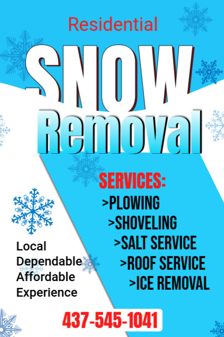 snow-removal-service-company-business-flyer-poster Template | PosterMyWall