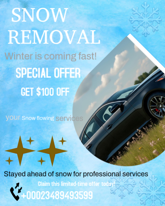 Snow removal service flyer design Template | PosterMyWall
