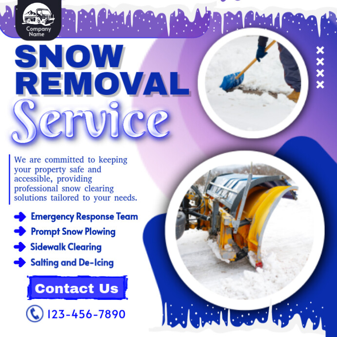 Snow Removal Service Instagram post Template | PosterMyWall