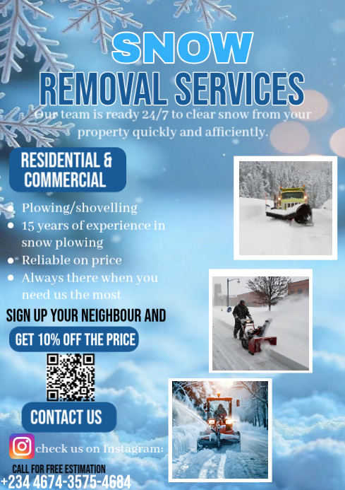 Snow removal services flyer Template | PosterMyWall