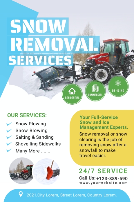 Snow Removal Services Poster Design Templat | PosterMyWall