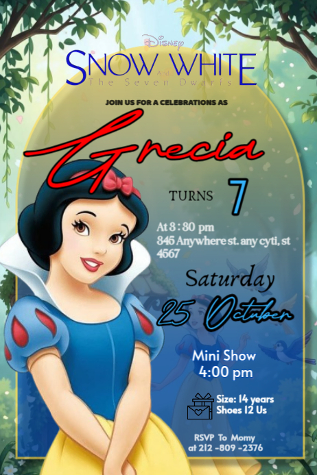 Snow White and the Seven Dwarfs Template | PosterMyWall