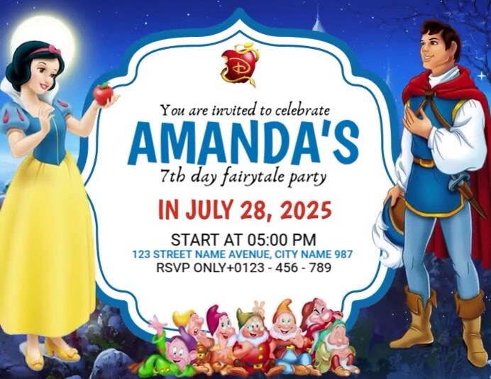 Copy of Snow White Birthday Ads | PosterMyWall