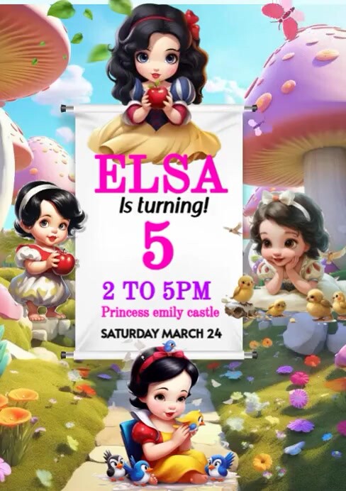 snow white birthday Template | PosterMyWall