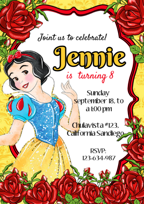 snow white invitation Template | PosterMyWall