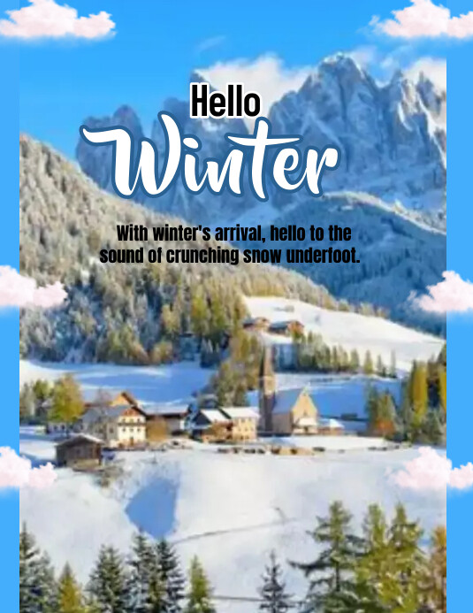 snow winter flyer Template | PosterMyWall