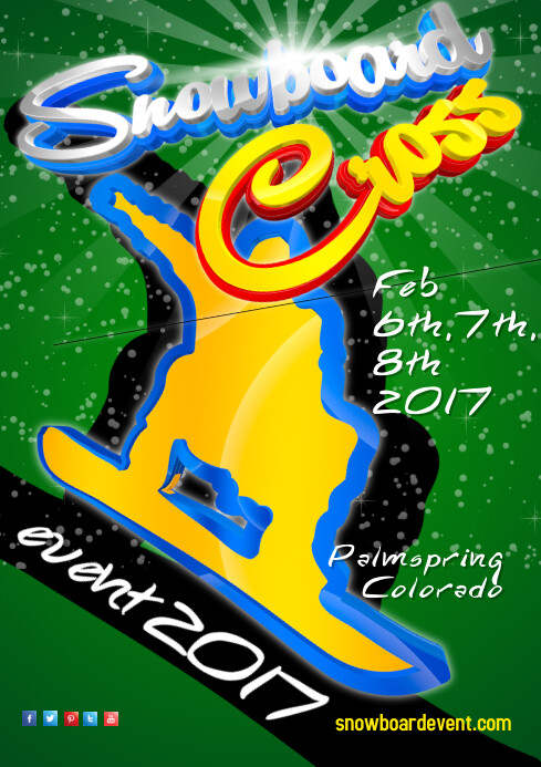 Snowboard Cross Event Poster Template | PosterMyWall