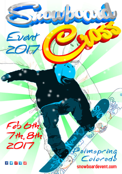 Snowboard Cross Event Flyer Template | PosterMyWall
