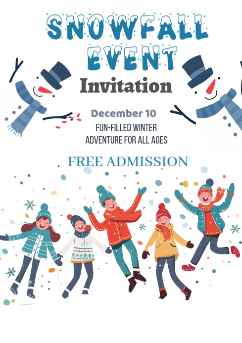 Snowfall event invitation graphics Template | PosterMyWall