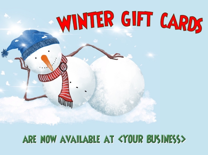 Snowman, holiday gift cards Template | PosterMyWall