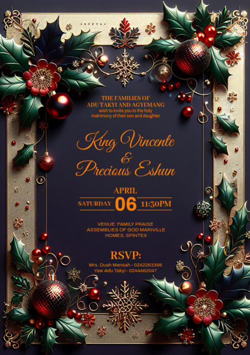 Snowy Wedding Invitation Template | PosterMyWall
