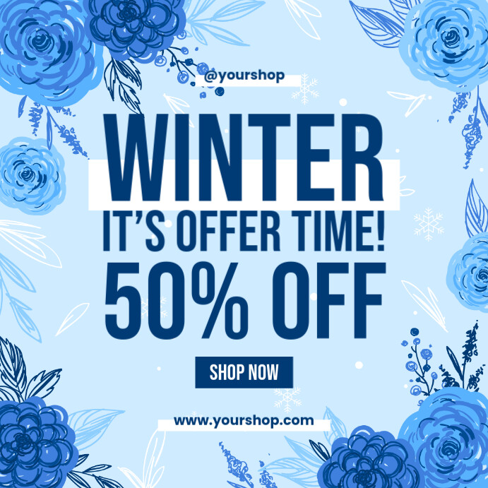 Snowy Winter Season Super Sale Instagram Post Template | PosterMyWall