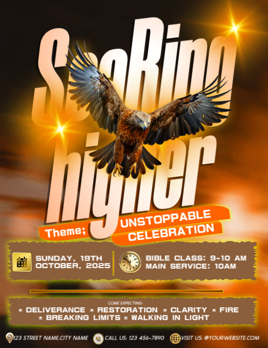 Soaring Higher Church Event Poster Template | PosterMyWall