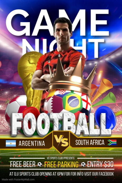 Copy of Soccer & football flyer template | PosterMyWall