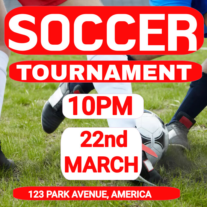 Plantilla de soccer ad digital video social media | PosterMyWall