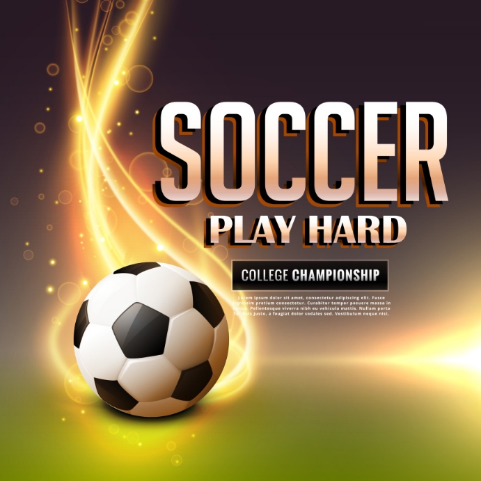 Soccer background with flame Template | PosterMyWall