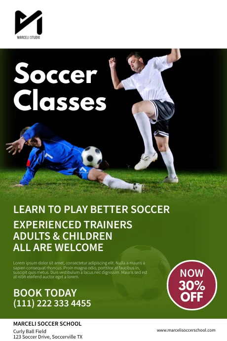 Soccer Classes Video Poster Template | PosterMyWall
