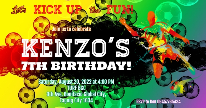 Soccer color splash Birthday Party Template | PosterMyWall