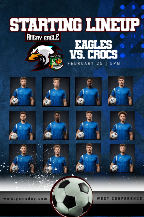 Soccer Event Lineup Design Template | PosterMyWall