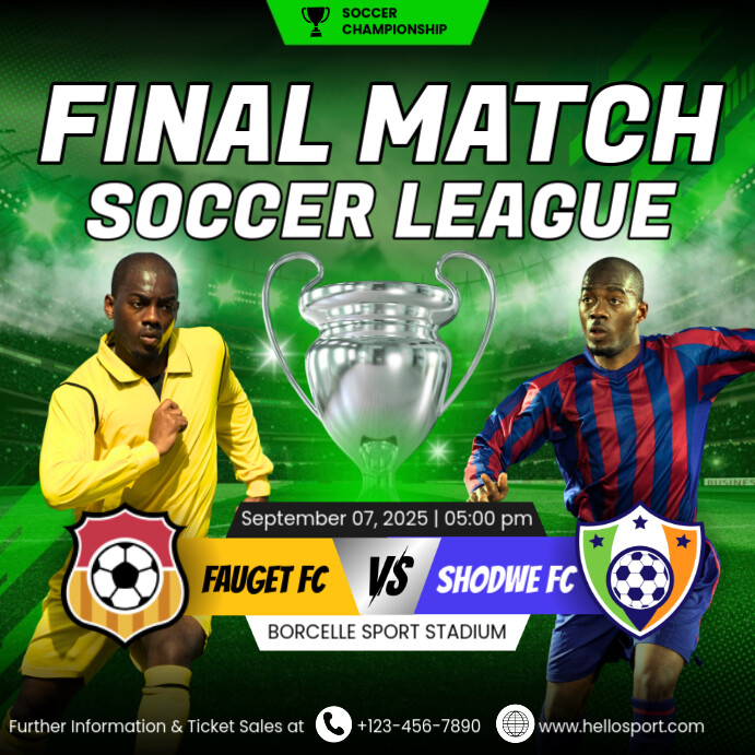 Soccer Final Match Template | PosterMyWall