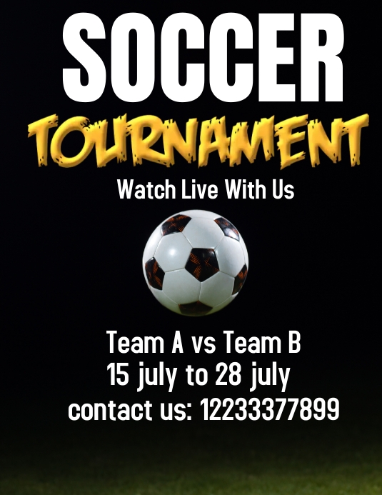 Soccer flyer design template | PosterMyWall