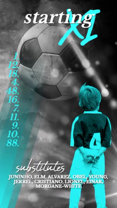 Soccer Football Ball Starting Squad Line-Up Eleven Team Template ...