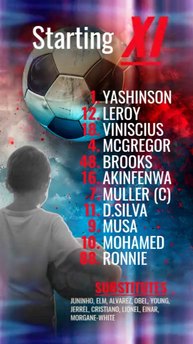 Soccer Football Ball Starting Squad Line-up Xi Team Digital Display (9: ...