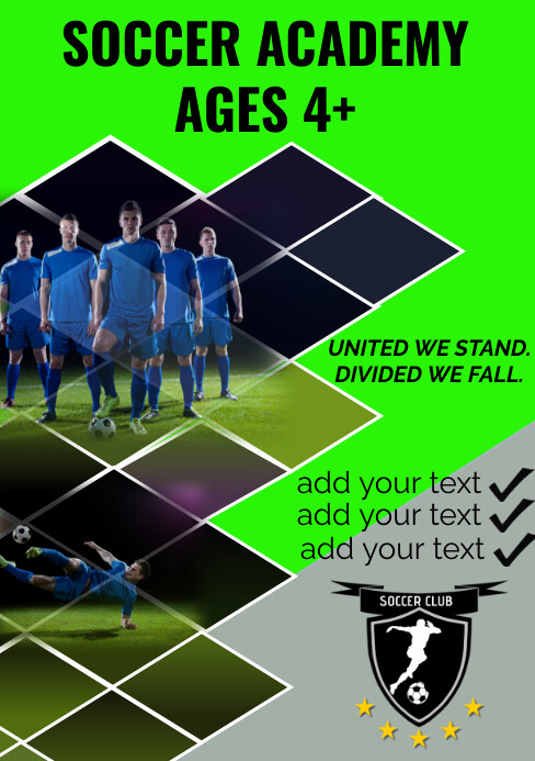 SOCCER FOOTBALL CLUB ACADEMY FLYER Template | PosterMyWall