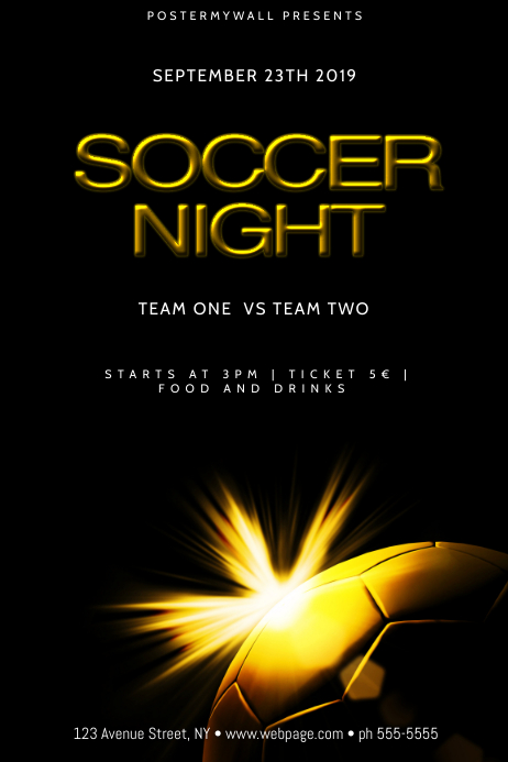 soccer football game poster flyer template | PosterMyWall