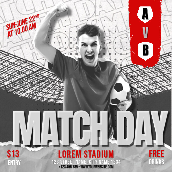 Copy of Soccer Football Match day Instagram Post | PosterMyWall